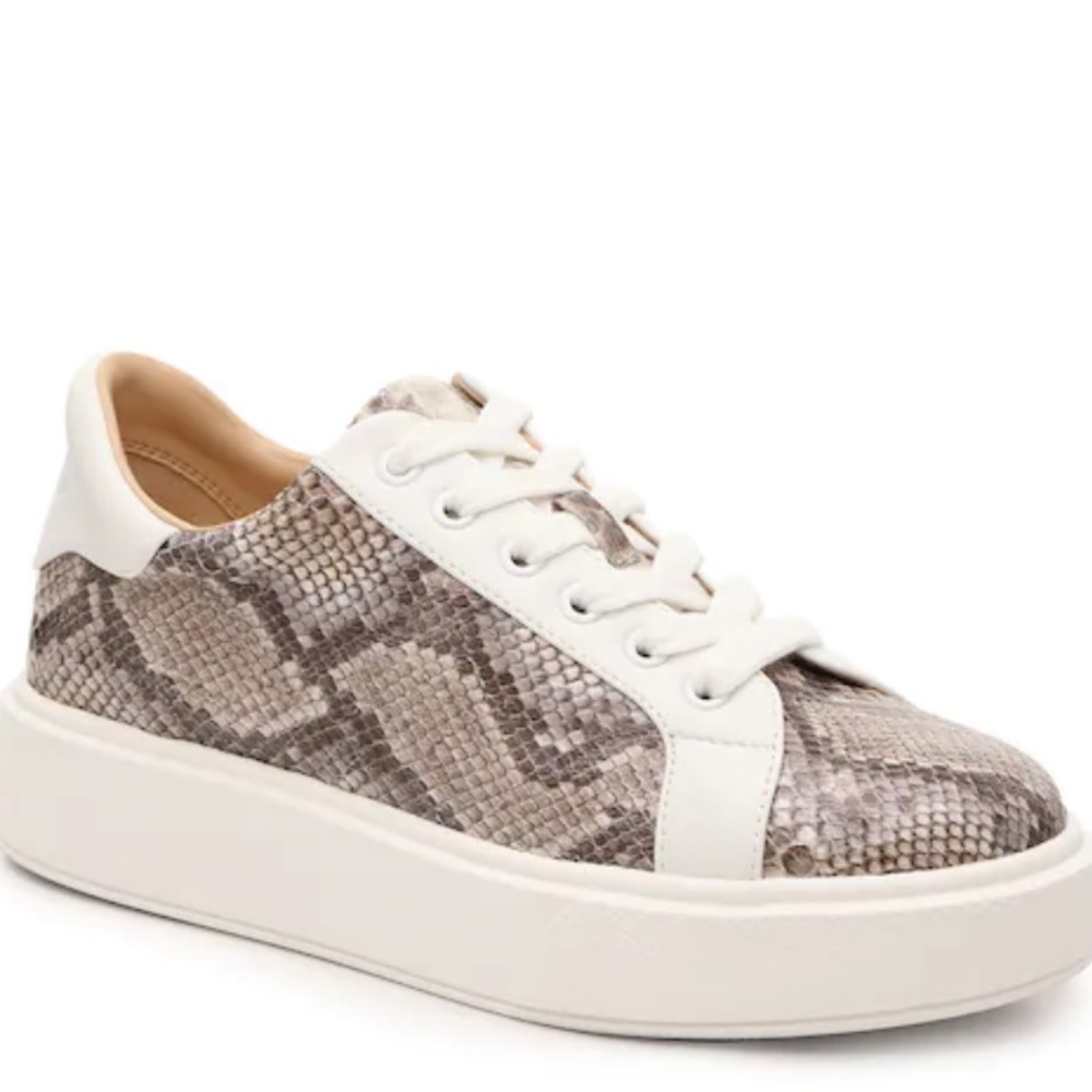 Snake Skin Platform Sneaker - Gem